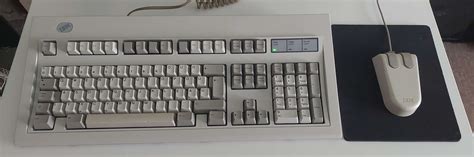 Hungarian IBM Model M Keyboard Alongside An IBM PS Mouse R Modelm
