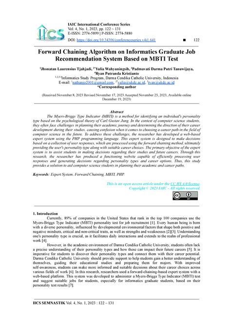 Forward Chaining Algorithm On Informatics Graduate Iaic International