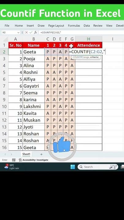 countif function in excel sheet trick and tips ke saath ️💯💯🔥🔥💯🔥💯 newexcel excelfunction