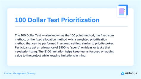 100 Dollar Test Prioritization Definition Benefits And Tips