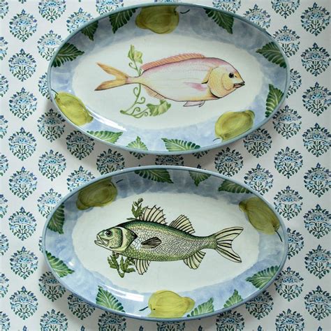 Summer Fish Plattersset Of 2 Nora Murphy Country House