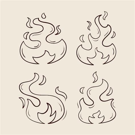Premium Vector Hand Drawn Fire Outline Illustration