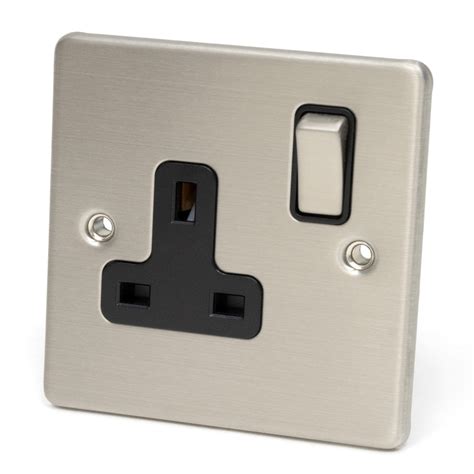 Stainless Steel Single Switched Socket Multi Lines International