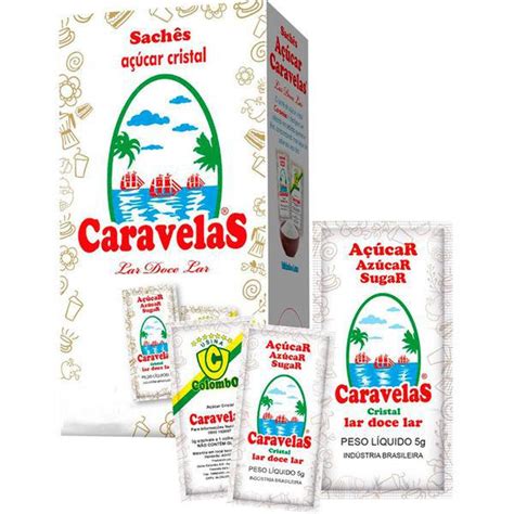 Açúcar Refinado Granulado Caravelas Sachê 5g 400 Unidades Tenda Atacado