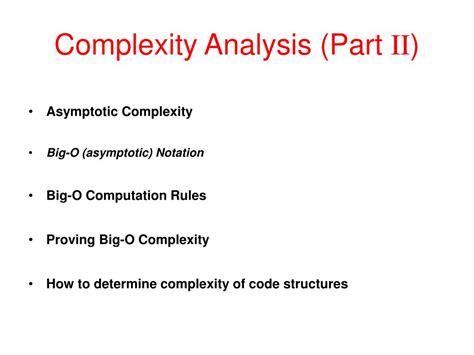 Ppt Complexity Analysis Part Ii Powerpoint Presentation Free