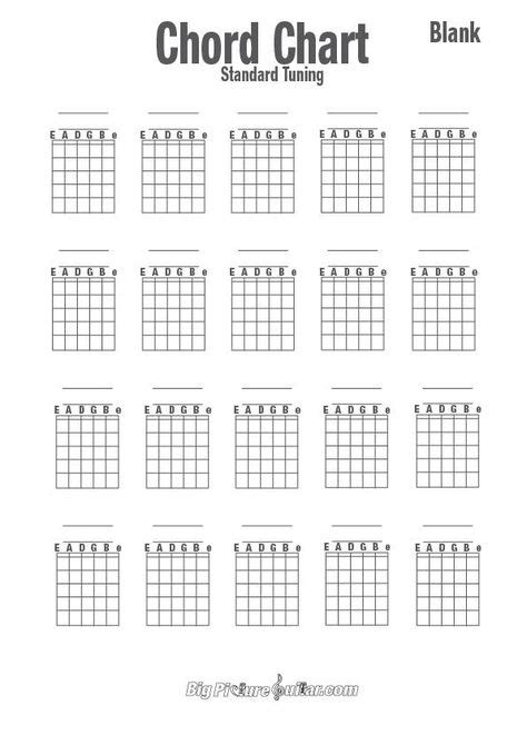 Blank Guitar Chord Chart Paper Guitar Chords Guitar Chords And