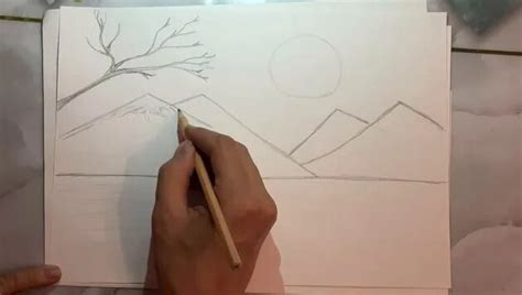 Как нарисовать красивый Пейзаж Простой Способ Нарисовать Пейзаж Карандашом Легкий способ