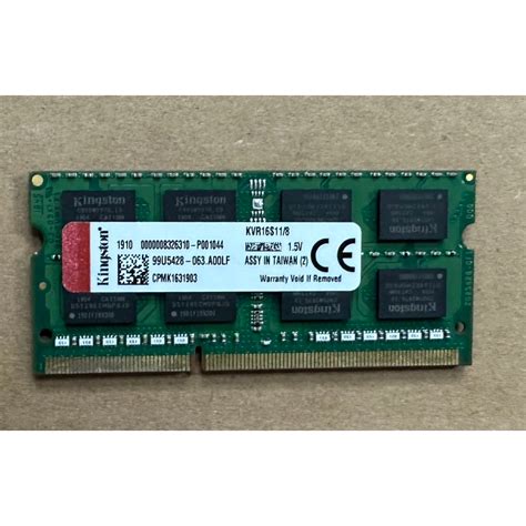 中古 二手 良品 筆電記憶體 金士頓 ddr3 1600 8g 1 5v 雙面顆粒 功能正常 可以開機 蝦皮購物