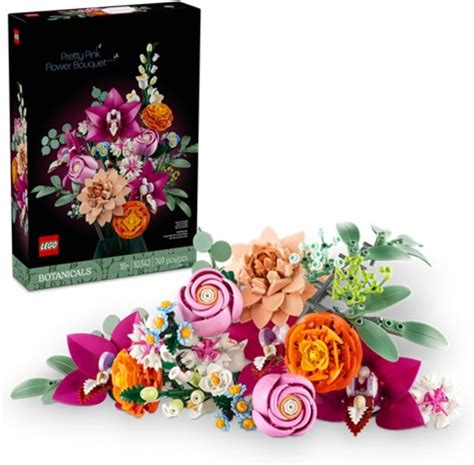 Lego Botanicals Pretty Pink Flower Bouquet Building Sets For Adults Artificial