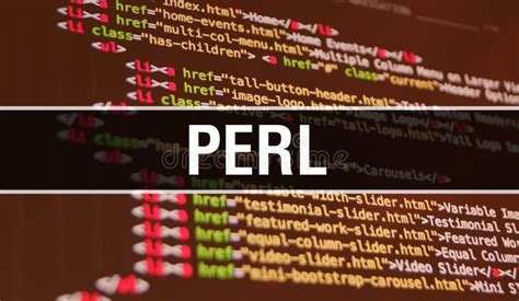 Perl Concept Illustration Using Code for Developing Programs and App. Perl Website Code with ...
