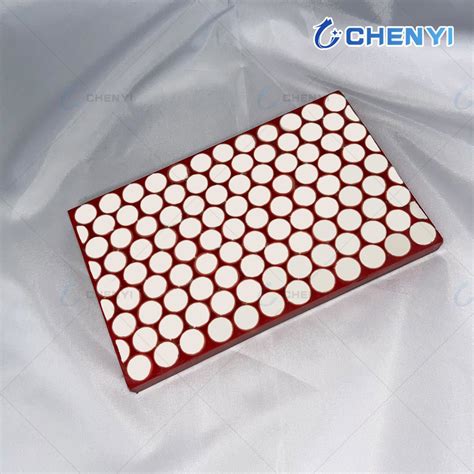 Alumina Ceramic Polyurethane Steel Composite Plate Panel With M16 Bolts Ceramic Rubber Liner