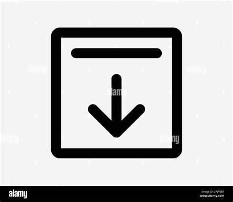 Download Outline Line Square Icon Down Load Cloud Storage Server Path