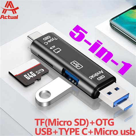 Actual Type C Android TF Card Micro MemoryCard USB Adapter Card Reader For PhoneComputer Usb