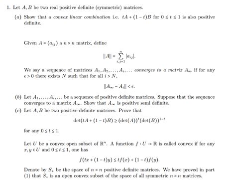 Solved Let A B Be Two Real Positive Definite Symmetric Chegg