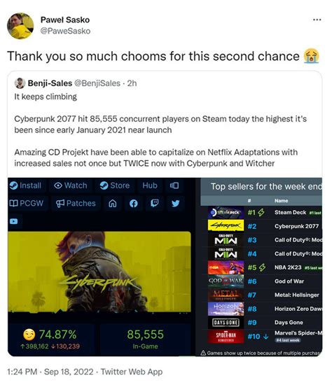 cyberpunk devs are really happy with the steam numbers r steam