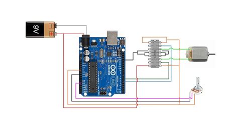 Dc Motor Controlled By Potentiometer Using Arduino Wired Connection