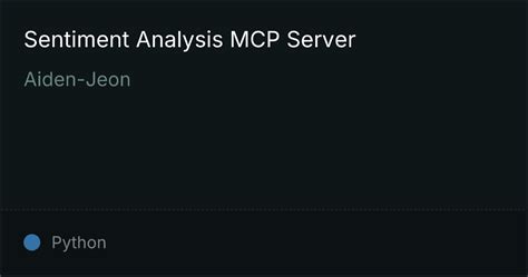 Sentiment Analysis Mcp Server Glama