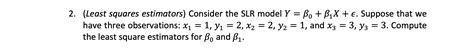 Solved Least Squares Estimators ﻿consider The Slr Model