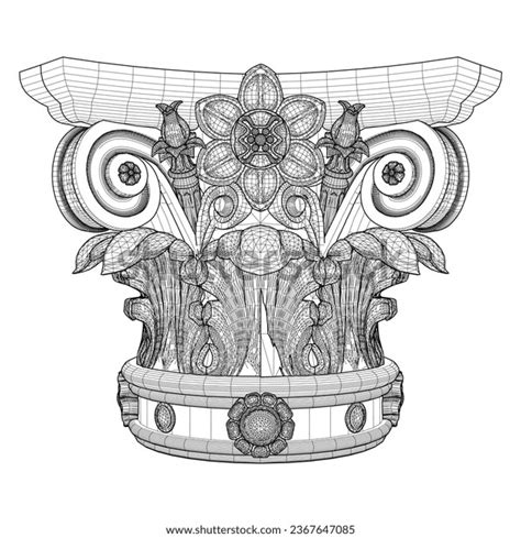 Corinthian Capital Column Vector 05 Illustration Stock Vector Royalty Free 2367647085