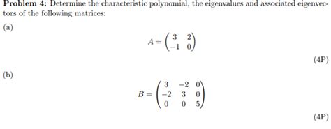 solved determine the characteristic polynomial the