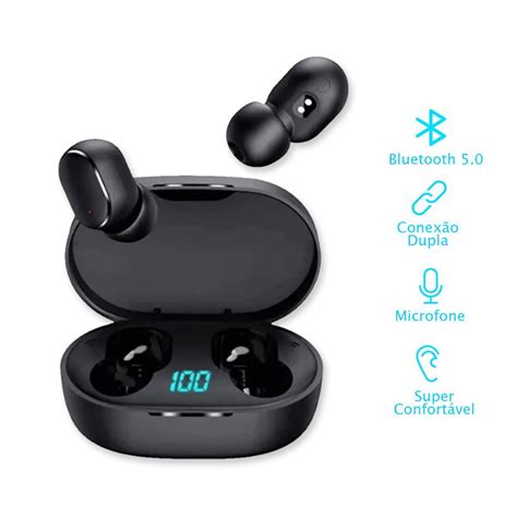 Fone De Ouvido Sem Fio Bluetooth Airdots Tws Stereo Case Com Visor Lcd 100 Testado Submarino