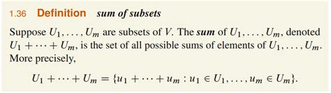 Linear Algebra Why Is Addition Defined And Not Implied On Quotient
