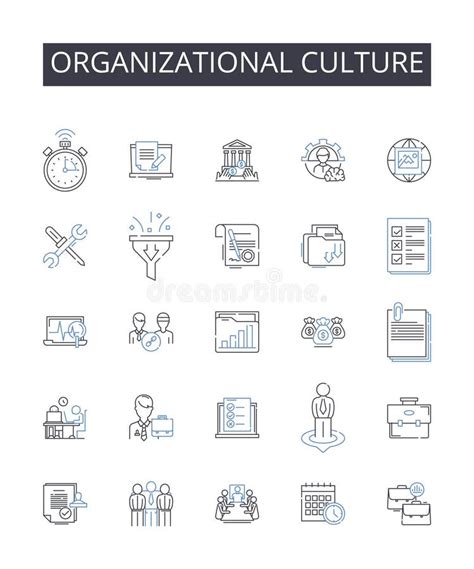 Organizational Culture Line Icons Collection Corporate Values Workplace Traditions Business