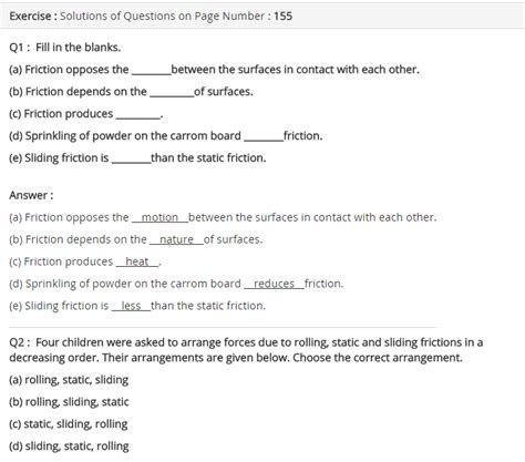 Ncert Solutions Class 8 Science Ch 12 Friction