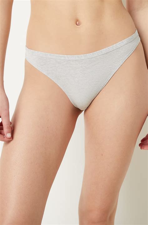 Stretchy Organic Cotton High Cut Bikini Coton 360 Gris Clair Etam