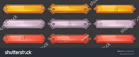 Medieval Game Menu Frames Ui Elements Vetor Stock Livre De Direitos