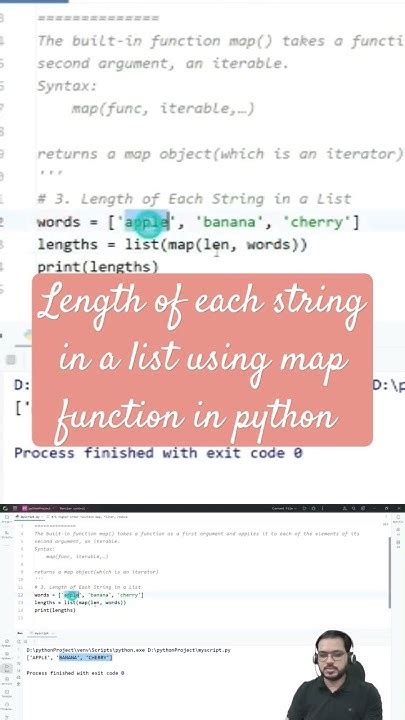 Length Of Each String In A List Using Map Function In Python