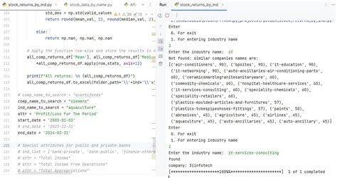 created a stock prices data analytics tool of any industry the python