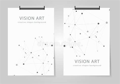 Vector Cover Brochures With Connect Lines And Dots Banner Template For Technology Stock Vector