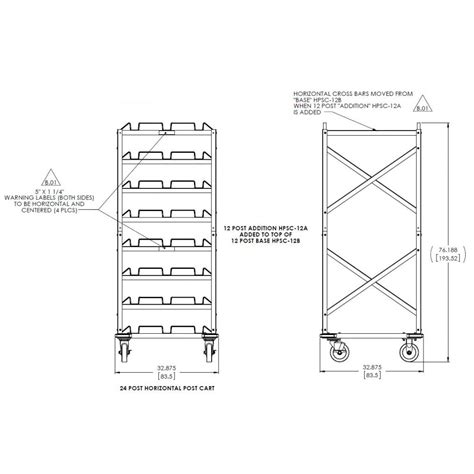 Visiontron Stanchion Storage Cart Horizontal Crowd Control Store