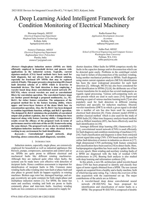 PDF A Deep Learning Aided Intelligent Framework For Condition Monitoring Of Electrical Machinery