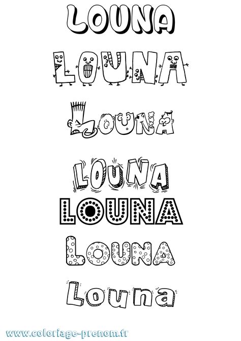 Coloriage Du Pr Nom Louna Imprimer Ou T L Charger Facilement