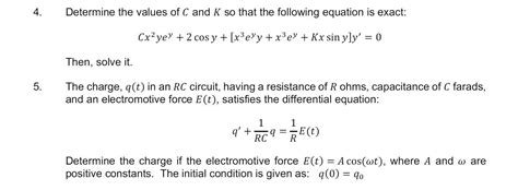 Solved Determine The Values Of C And K So That The Chegg