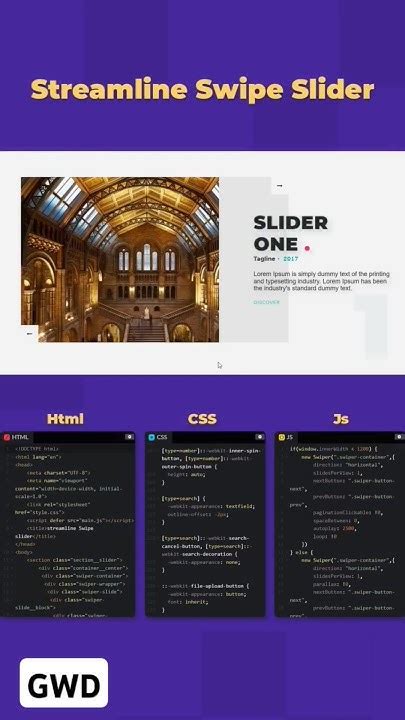 Swipe Slider Css Webproject Coding Javascript Webdesign