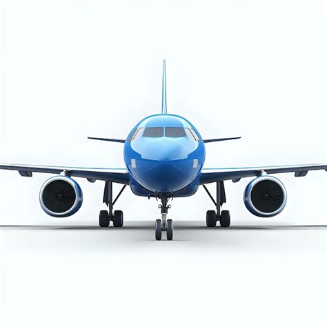 Blue Passenger Jet Plane Premium Ai Generated Image