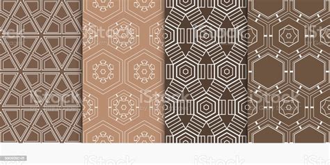 형상 완벽 한 패턴의 집합입니다 모양은 삼각형 육각형입니다 벡터 일러스트 레이 션 현대적인 장식입니다 브라운 색상 갈색에 대한 스톡 벡터 아트 및 기타 이미지 Istock