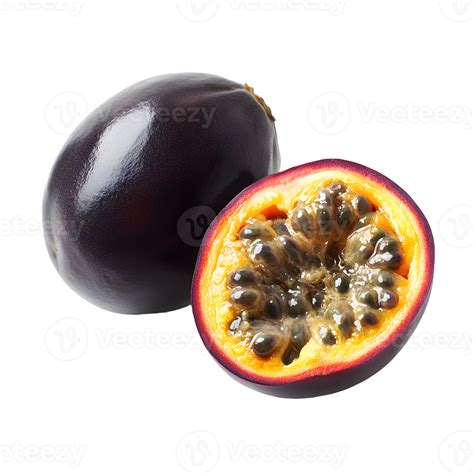 Whole And Half Passion Fruit With Seeds 52643252 Png
