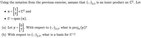 Solved Using The Notation From The Previous Exercise Assume