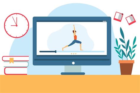 Premium Vector Yoga Classes At Home Online Learning Vector
