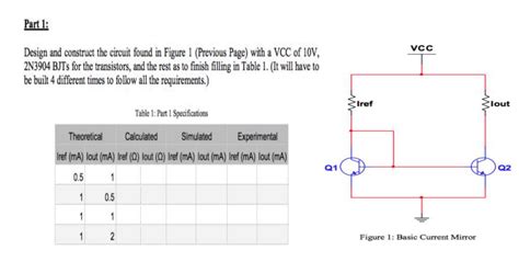 Solved Part 1 Vcc Design And Construct The Circuit Found In Chegg Com
