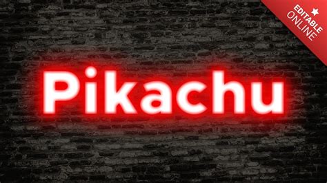 Pikachu Glow Red Text Effect Generator