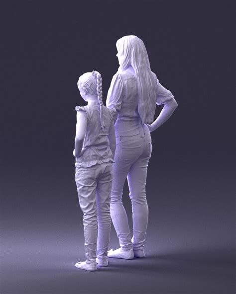 Mom And Daughter 0026 3d Model By 3dfarm