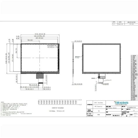8 Inch IPS TFT LCD LVDS 1024x768 Tailor Pixels