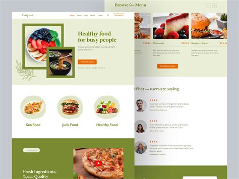 Food Landing Page Design On Behance