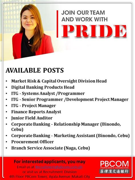 Philippine Bank Of Communications Pbcom Posted On Linkedin