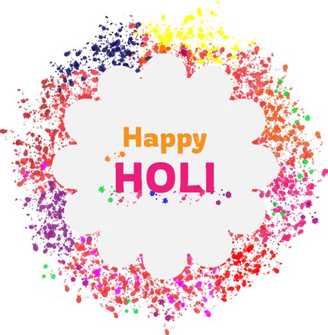 인도 해피 홀리 축제 인사말 디자인 믹스 색상 투명 배경 Png 클립 아트 명절 일러스트 해피 홀리 축제 축하 틀 Png